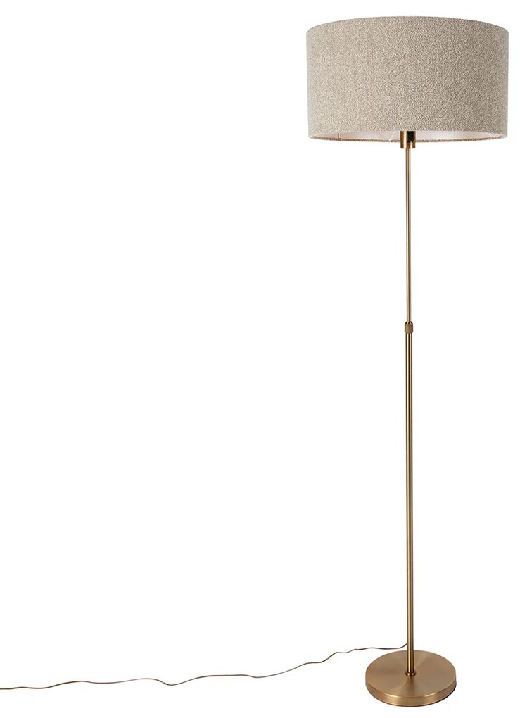 Stojací lampa nastavitelná bronzová s boucle stínidlo taupe 50 cm - Parte