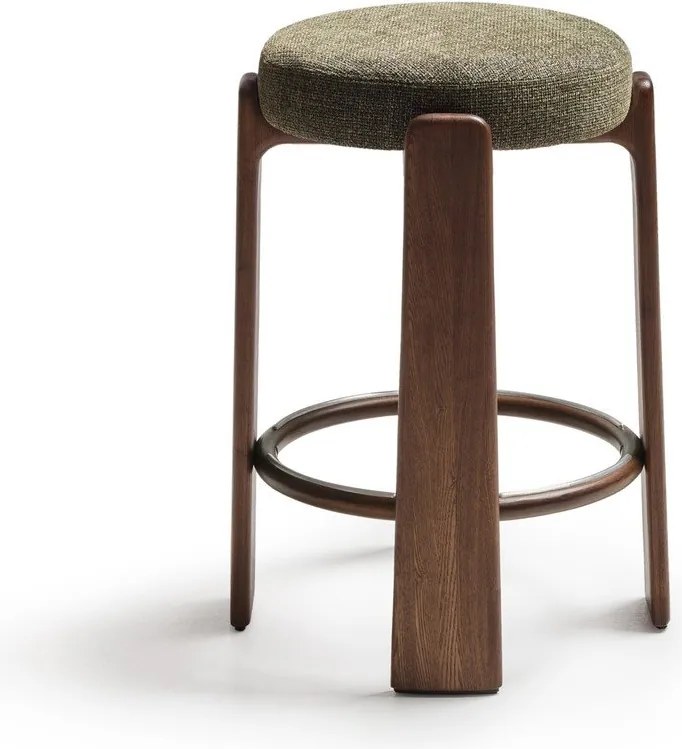 Zelená/v tmavě přírodní barvě barová stolička z jasanového dřeva (výška sedáku 75 cm) Granite – Kave Home