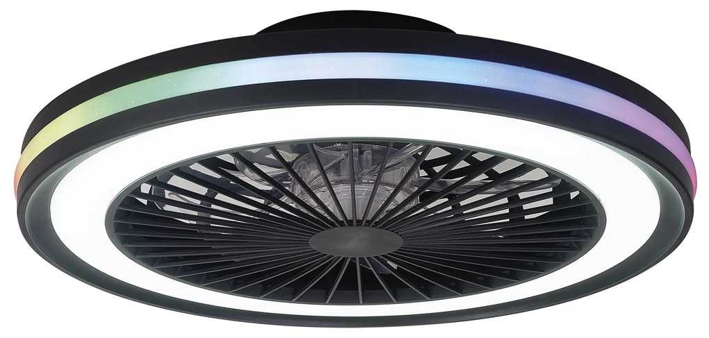 Mantra Gamer, ventilátor se svítidlem LED 40W RGBW, dálkový ovladač, černá, průměr 46,6cm