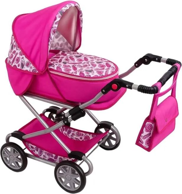 Dětský kočárek pro panenky 2v1 New Baby Monika růžový
