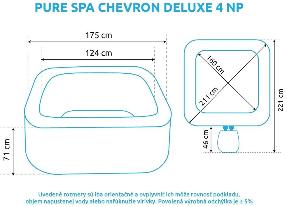 Intex | Vířivý bazén Pure Spa Chevron Deluxe 4 NP | 11400291
