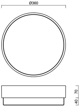 Osmont TRI50090 Triton 2, stropní bílé kruhové svítidlo, 2x25W E27, průměr 36cm, IP65