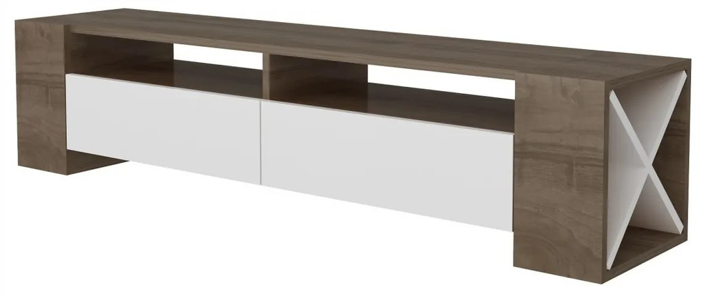 TV stolek Sosruko 155 cm ořech/bílý