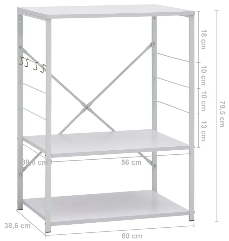 Skříňka na mikrovlnku Lusk - 60x39,6x79,5 cm | bílá