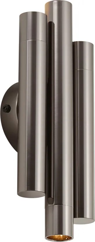 Retro nástěnné svítidlo kovově šedé 3-světelné - Pipes