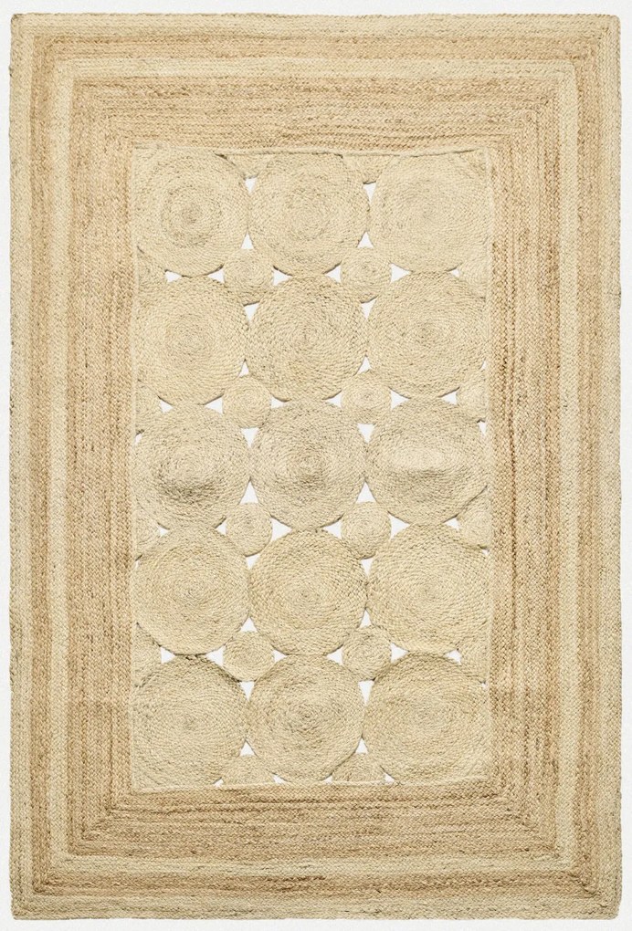 Diamond Carpets India, Ručně vázaný kusový koberec Noor J 35 Natural, 140x200, béžová, chodba / předsíň