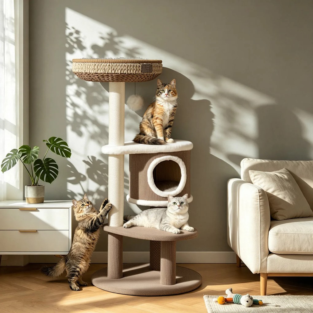Škrabadlo pro kočky fudajo – 117 cm, béžová (66003)