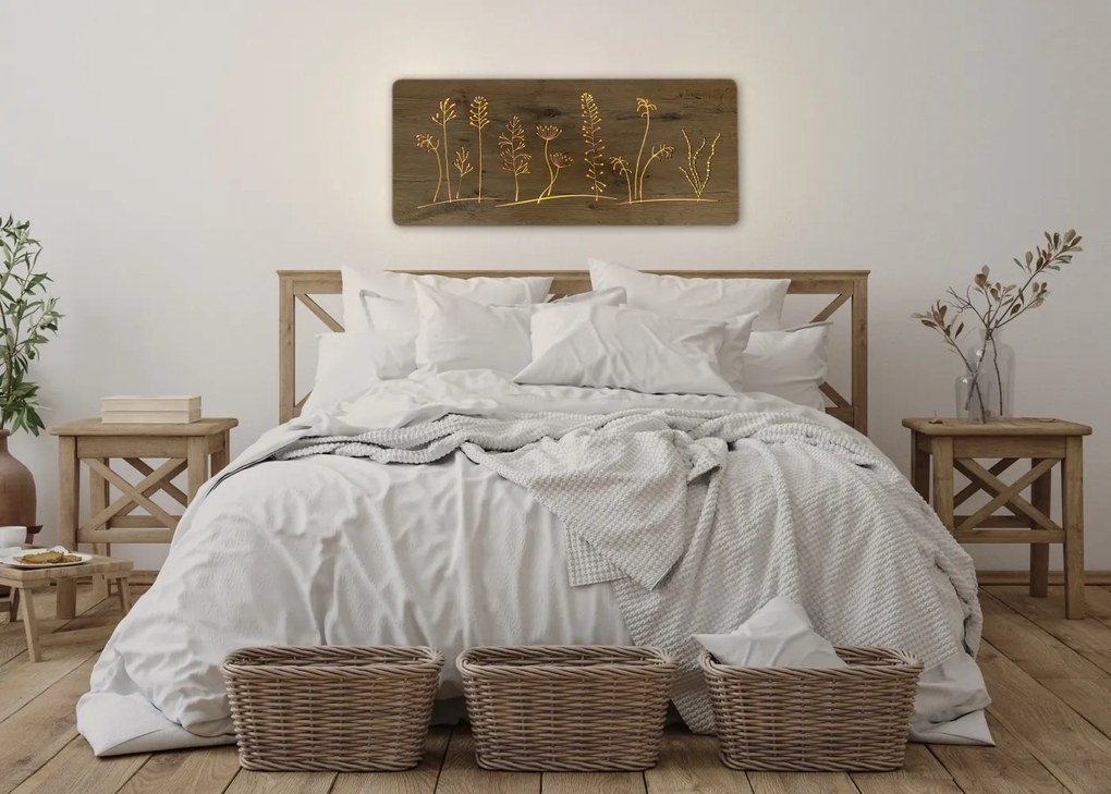 Li-Go "Louka" světelný obraz 230V 90x42cm provedení povrchu: dub světlý