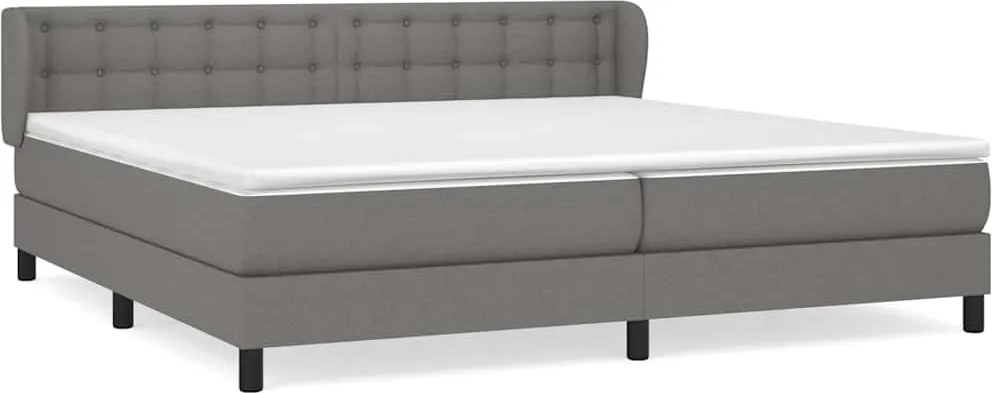 Box spring postel s matrací tmavě šedá 200x200 cm textil 3126590