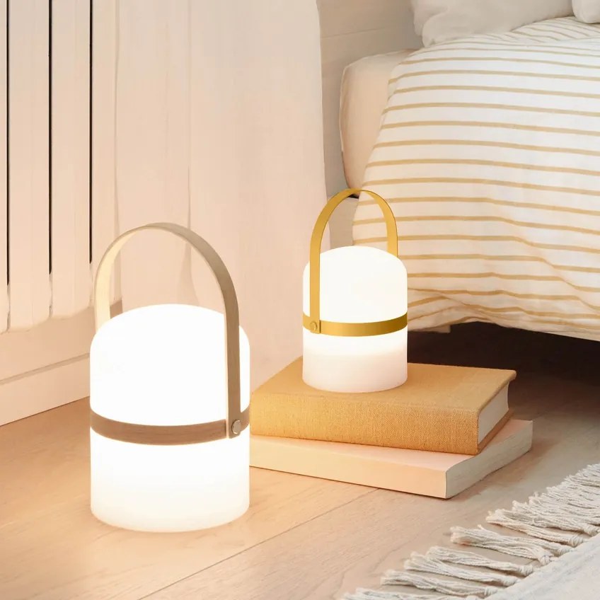 OnaDnes -20% Hořčicově žlutá plastová LED lampa Kave Home Ridley