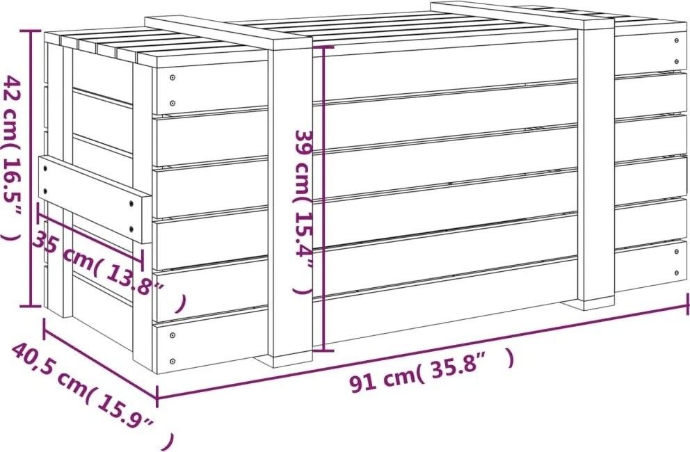 vidaXL Úložný box 91 x 40,5 x 42 cm masivní borové dřevo [825001] Barva: Černá