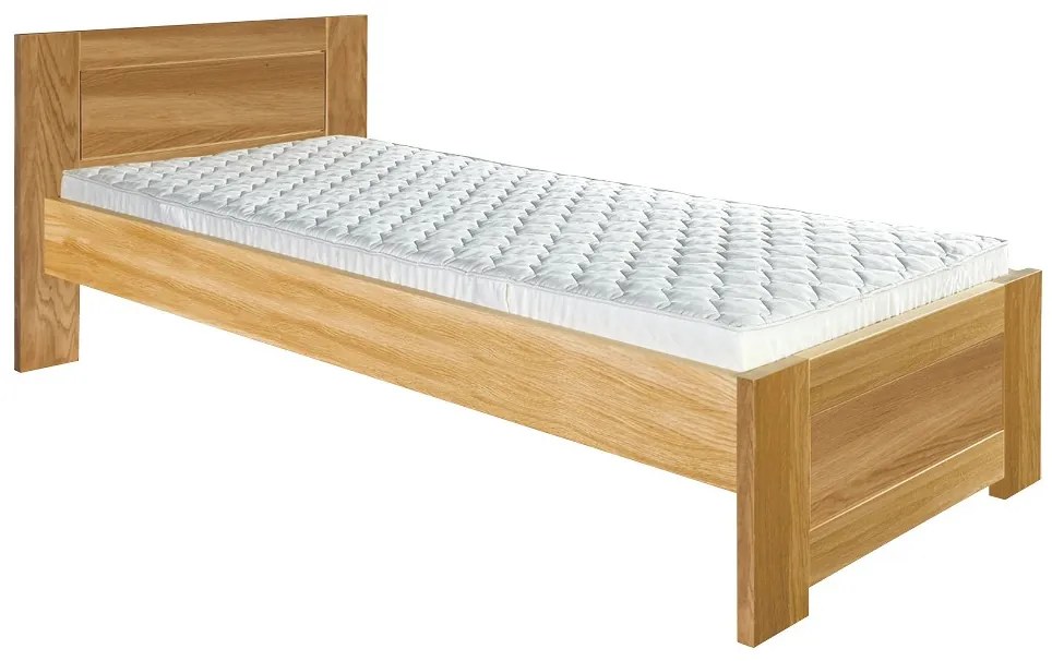 Drewmax LK261 100x200 cm dřevěná postel masiv dub jednolůžko
