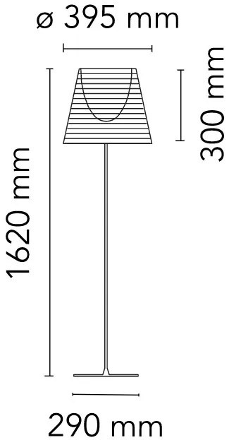 Flos KTribe F2, designová stojací lampa se stmívačem, 1x150W E27, čirá, výška 162cm
