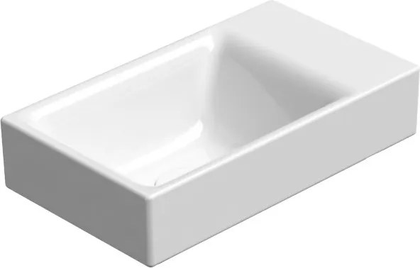 GSI Sapho, NUBES keramické umyvadlo 40x23 cm, umyvadlová baterie vpravo, bílá ExtraGlaze