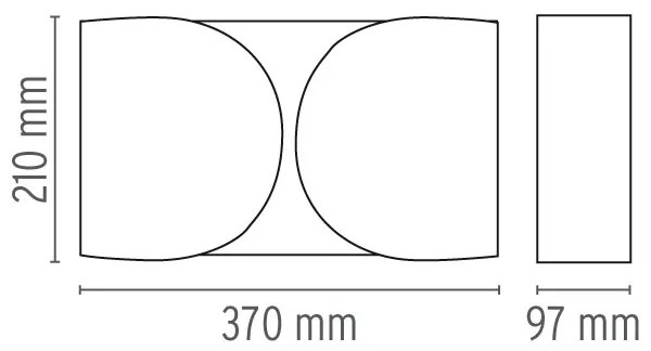 Flos Foglio, designové nástěnné svítidlo, 2x100W E27, zlatá, délka 37cm