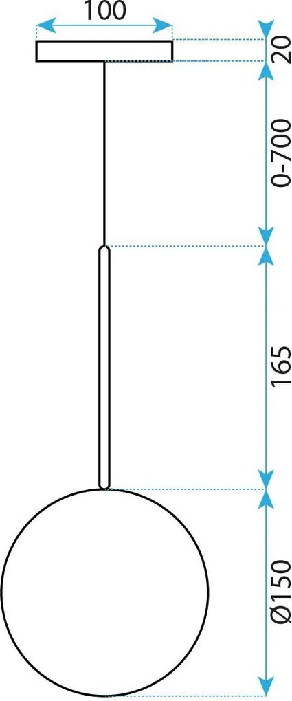 Toolight Rea, Skleněné kulové závěsné stropní svítidlo 15cm APP1682-1CP, OSW-04302