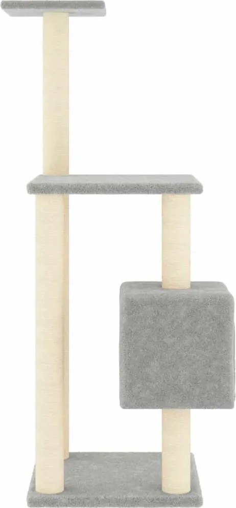 Škrabadlo pro kočky se sisalovými sloupky světle šedé 104 cm 171470