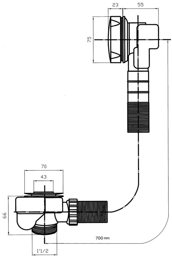 Santech VÝPUSŤ SANTECH 70 cm VYPSS70