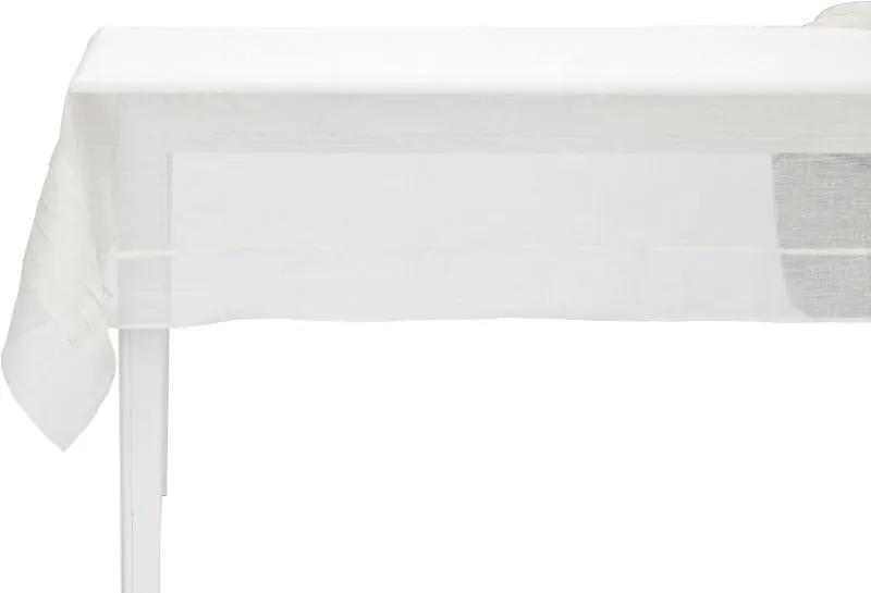 LENE BJERRE Lněný ubrus LINEA, bílý, 160 x 220 cm