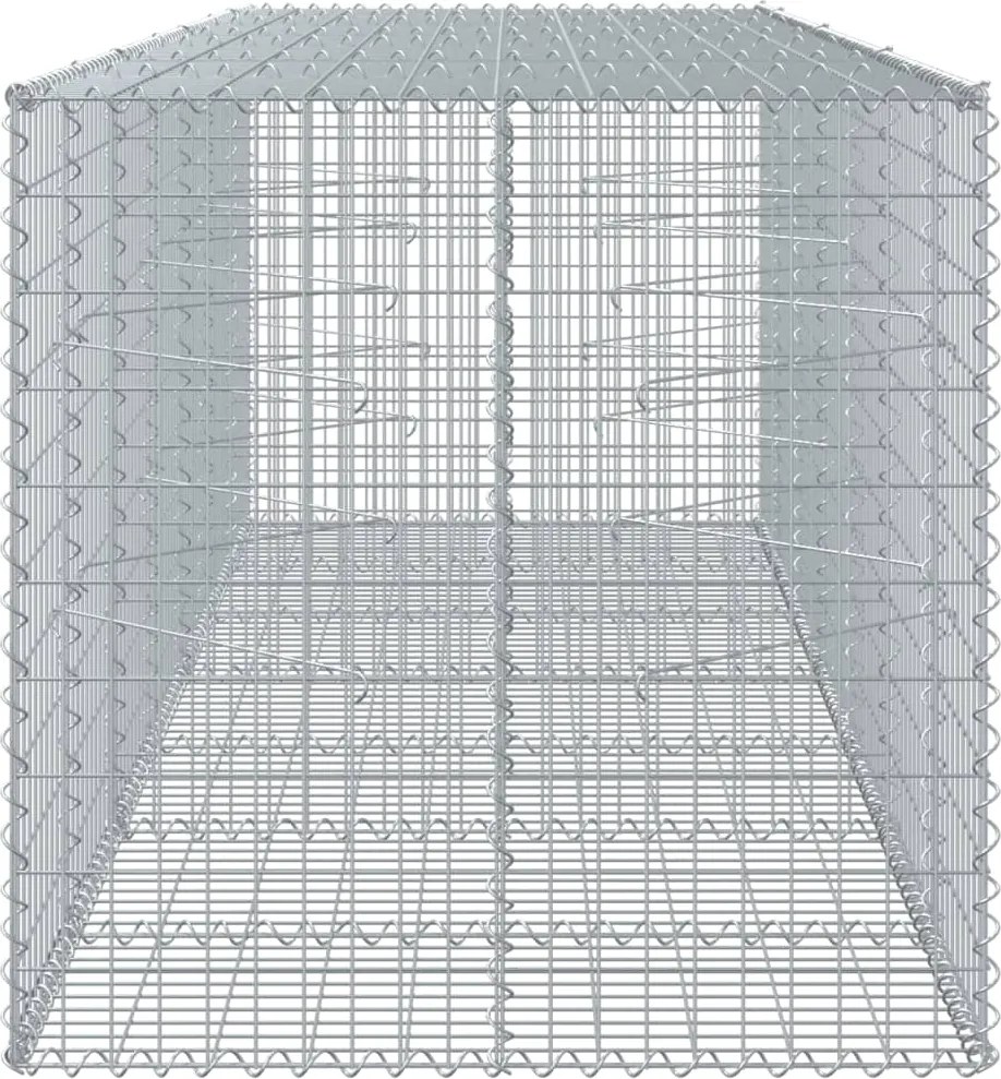 Gabionový koš s víkem 350 x 100 x 100 cm pozinkované železo 3295195