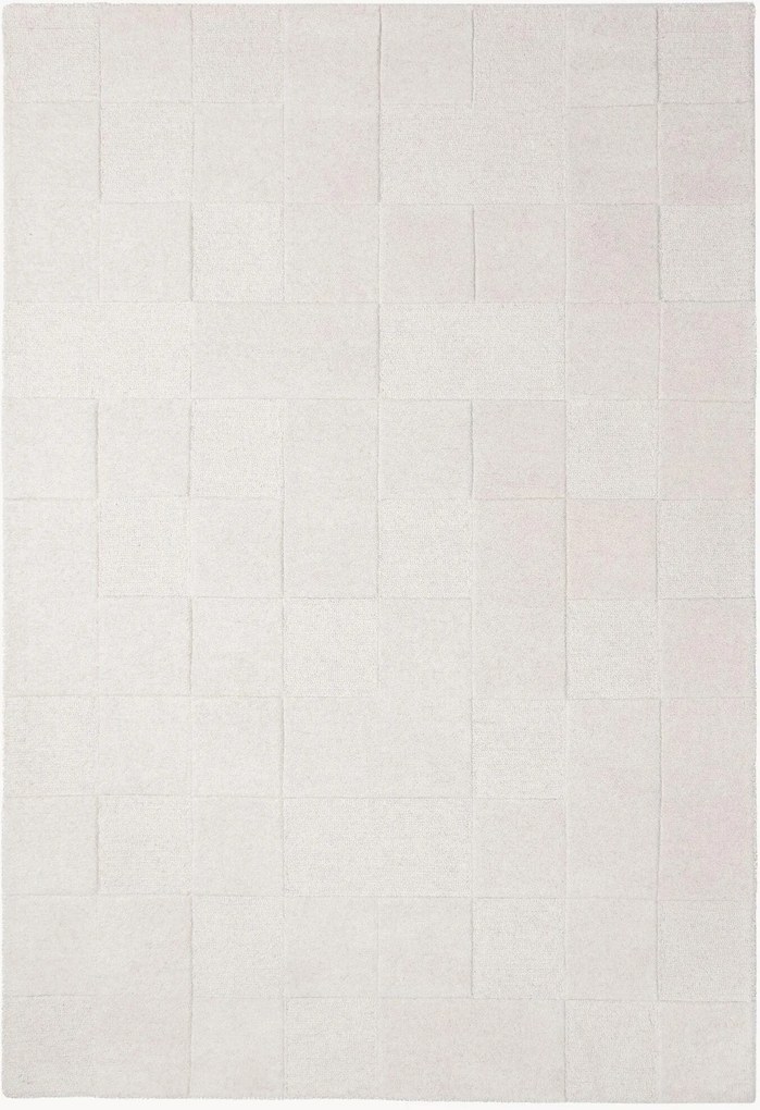 Ručně všívaný vlněný koberec se strukturovaným povrchem Checkerboard