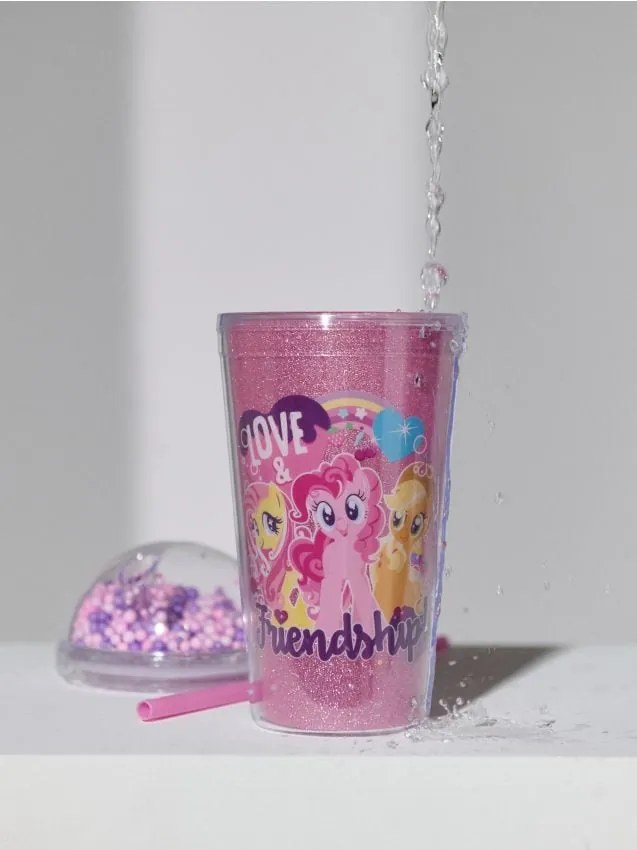 Sinsay - Hrnek s víčkem, kuličkami a brčkem My Little Pony - vícebarevná