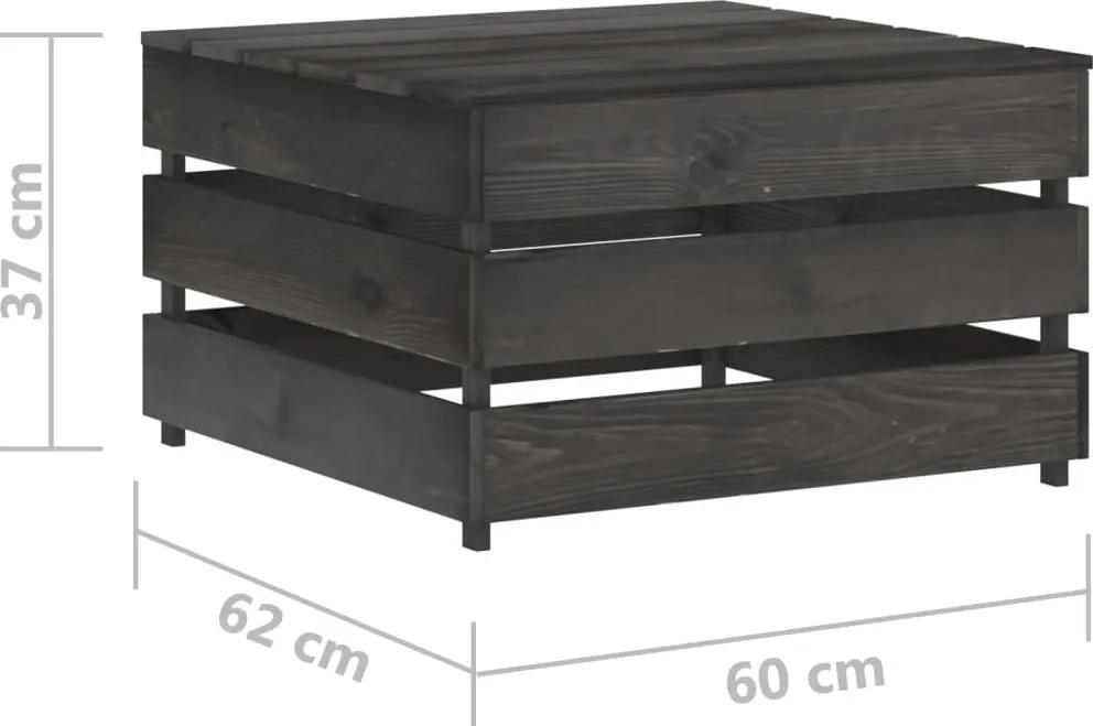vidaXL 7dílná zahradní souprava s poduškami impregnované dřevo [3068482] Barva: Černá a šedá