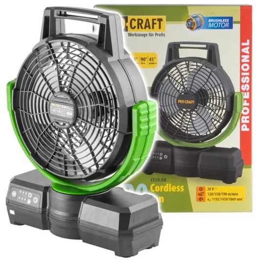 Ventilátor AKU PROCRAFT CF20 bez akumulátoru