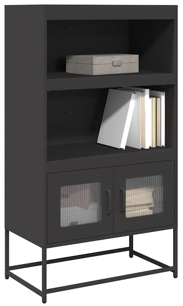 Skříň highboard černá 68x39x123 cm ocel