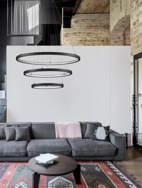 LED lustr Empatia 180 černé