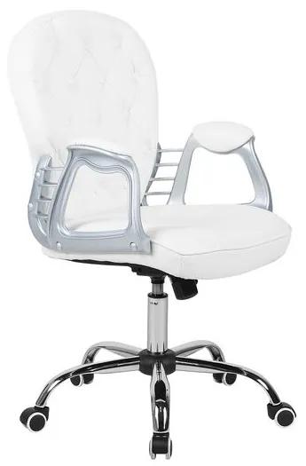 Bílá ekologická kožená kancelářská židle PRINCESS