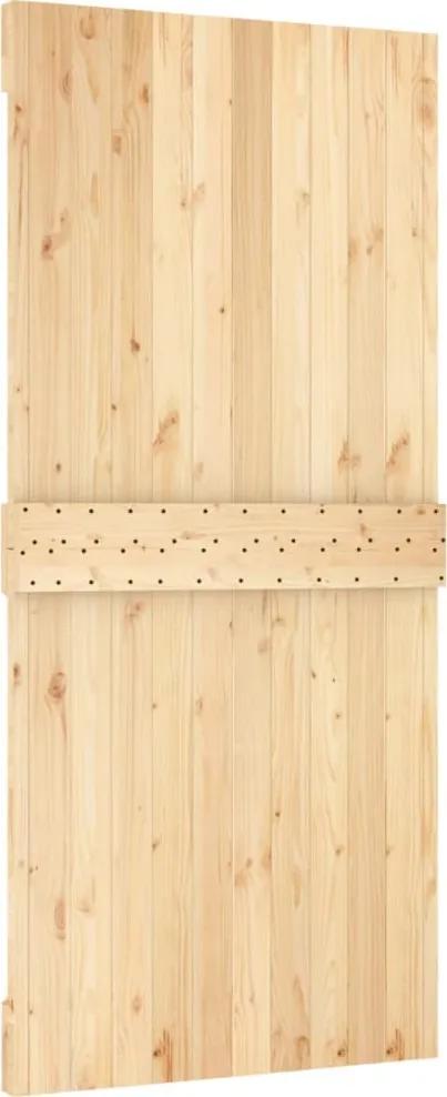 vidaXL Posuvné dveře s kováním 95 x 210 cm masivní borové dřevo [3203002]