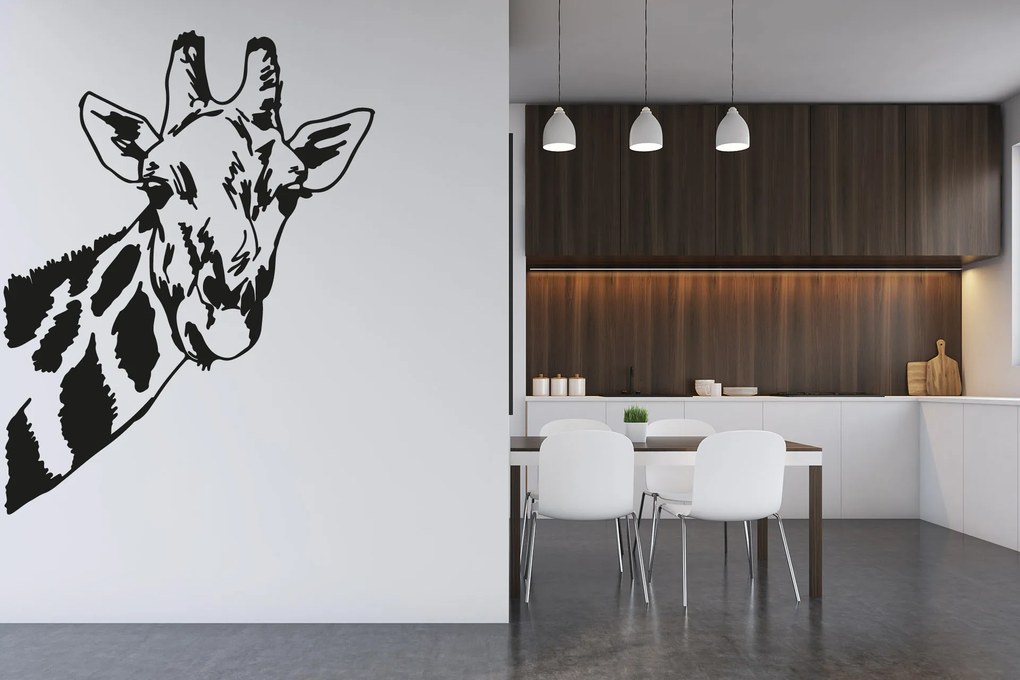 Lepy.cz Samolepka na zeď Žirafa Velikost (šířka x výška): 60x78cm, Barevná varianta: Pastelová oranžová