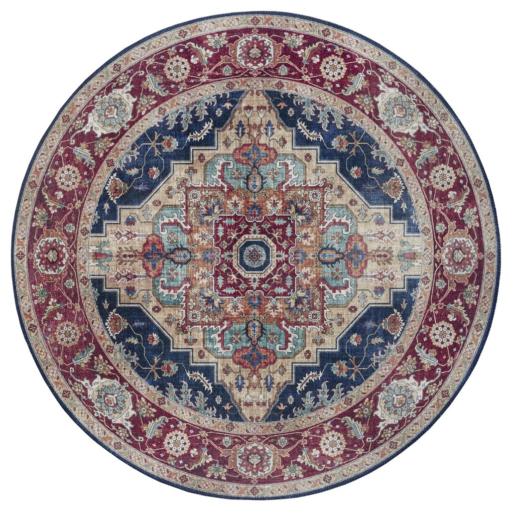 Hanse Home, Kusový koberec Asmar 104017 Indigo/Blue kruh, 160x160 (průměr) kruh, modrá, obývací pokoj
