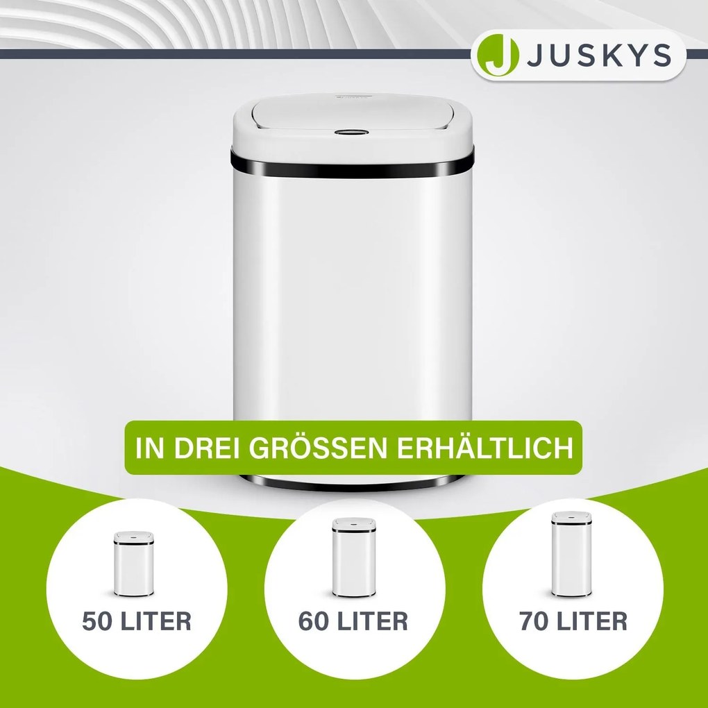Juskys Obdélníkový bezdotykový odpadkový koš Barva: černá, Velikost: 60 L