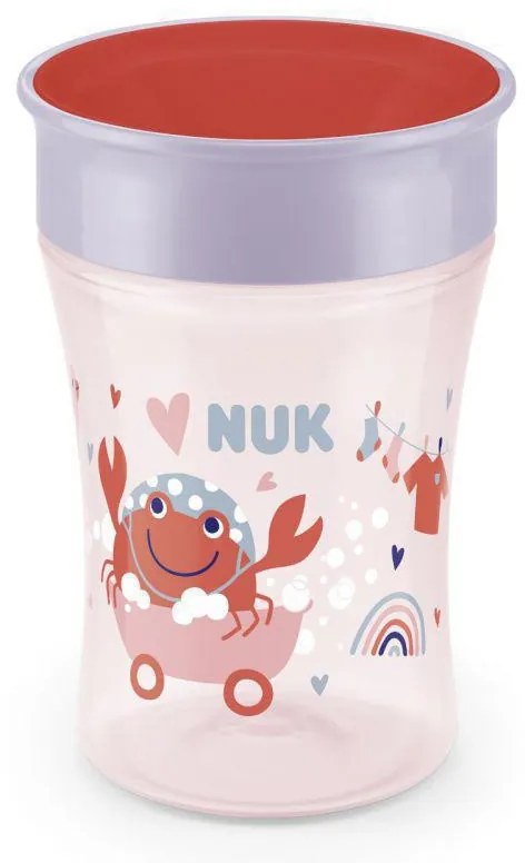 NUK Dětský hrníček Magic s víčkem 360° Červená