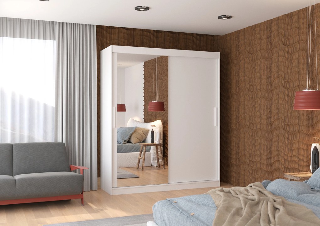 ADRK Furniture Posuvná skříň s zrcadlem TOM 180 ADRK-SW-TOM-W-180