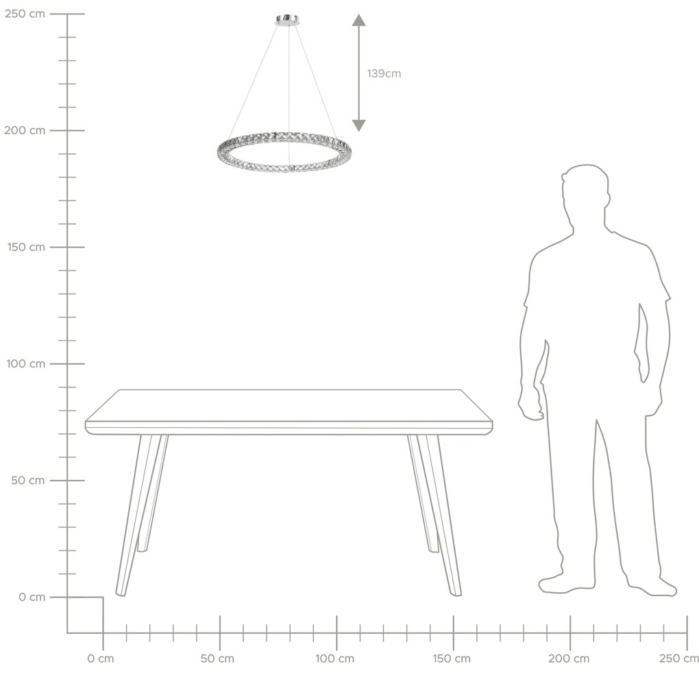 Křišťálová závěsná LED lampa stříbrná MAGAT Beliani