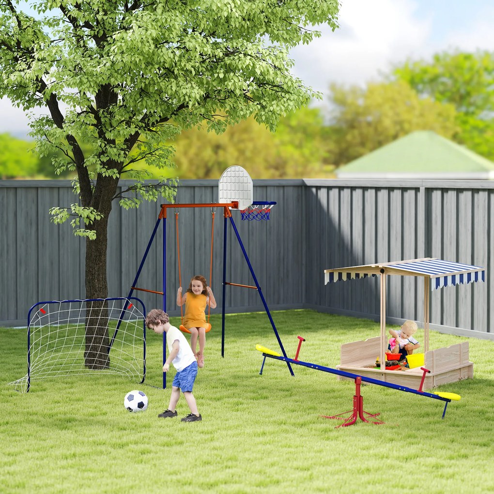Outsunny 360° Otočný Houpací Můstek pro Děti 3+ let s Podstavcem ze 4 Tyčí, Zastavení a snadno uchopitelnými Rukojeťmi do Zahrady 184x76x71 cm Víceba…