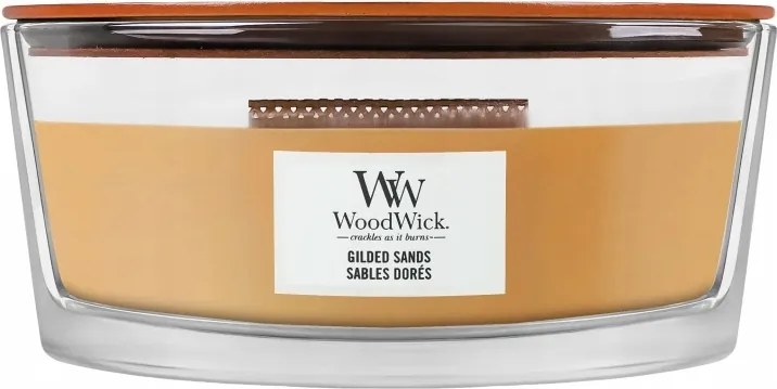 WoodWick vonná svíčka s dřevěným knotem Elipsa Gilded Sands 453,6 g