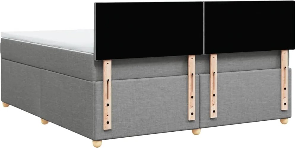 Box spring postel s matrací světle šedá 180 x 200 cm textil 3286752