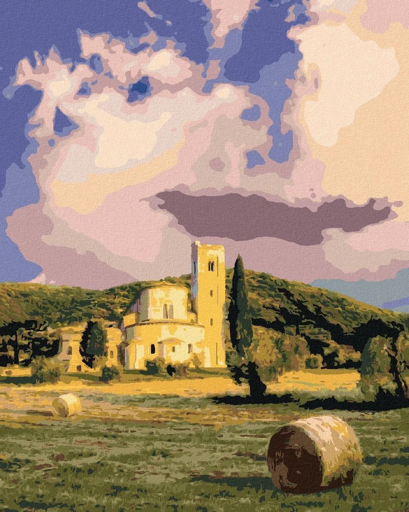 zuty zuty - malování podle čísel - klášter sant antimo, itálie (ted davis), 40x50 cm, plátno