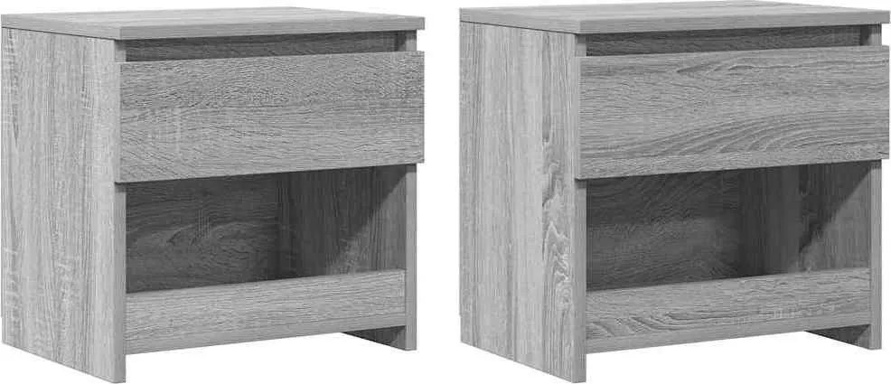 vidaXL Noční stolky 2 ks 40 x 30 x 39 cm kompozitní dřevo [803460] Barva: šedá sonoma