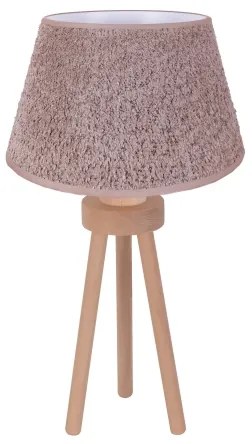 Duolla - Stolní lampa BOUCLE 1xE27/15W/230V pr. 28 cm hnědá/dřevo
