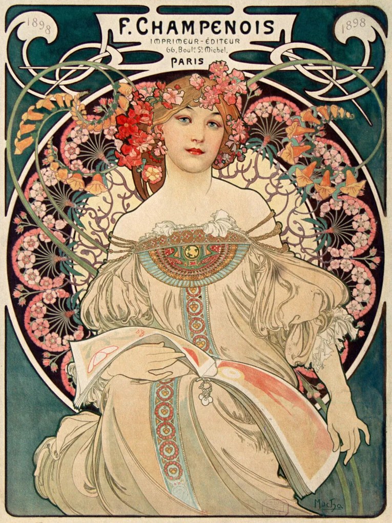 Obrazová reprodukce F. Champenois by Alfons Mucha, (30 x 40 cm)