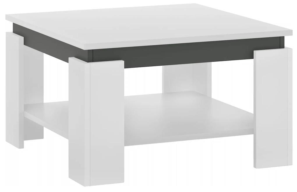 Konferenční stolek LEJSY 68x68 cm, bílá a grafit