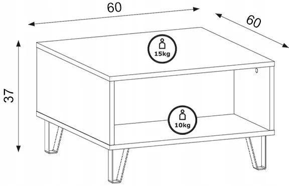 Konferenční stolek Bilbao 60 cm dub Craft Tobacco