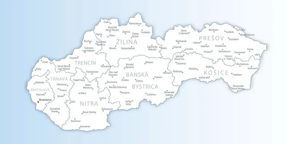 Obraz mapa Slovenska - 120x60 cm