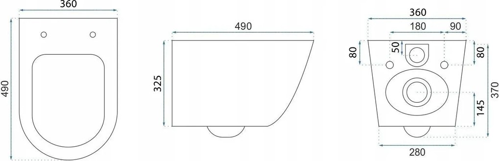 Rea, Závěsné WC Rea Carlo Mini Tornado Black Gold Egde, REA-C4695