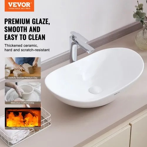 Moderní keramické umyvadlo 59,2 × 36,1 cm Koupelnová mísa na umyvadlo